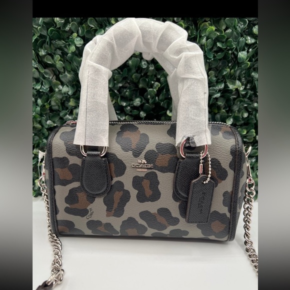 Coach | Bags | Coach Nwt Leopard Print Leathercanvas Baby Bennett Bag ...